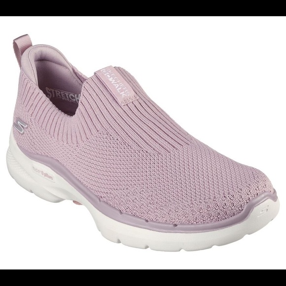 Skechers | Shoes | Skechers Gowalk Gogomat 6 Pink Mauve Knit Walking ...